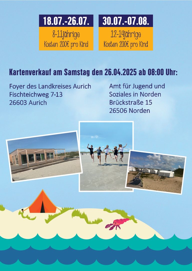 Ticketvergabe und Termine für die Zeltfreizeit 2025 – Zeltfreizeit Norderney
